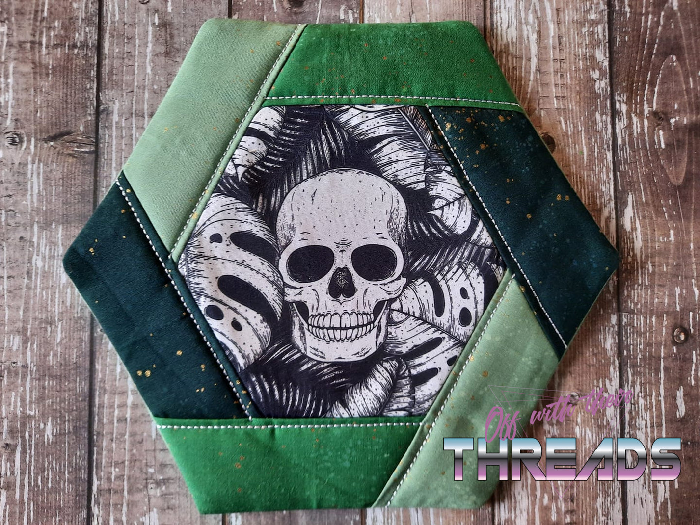 DIGITAL DOWNLOAD Quilted Hexagon Mug Rug 7 SIZES INCLUDED ENVELOPE AND ...