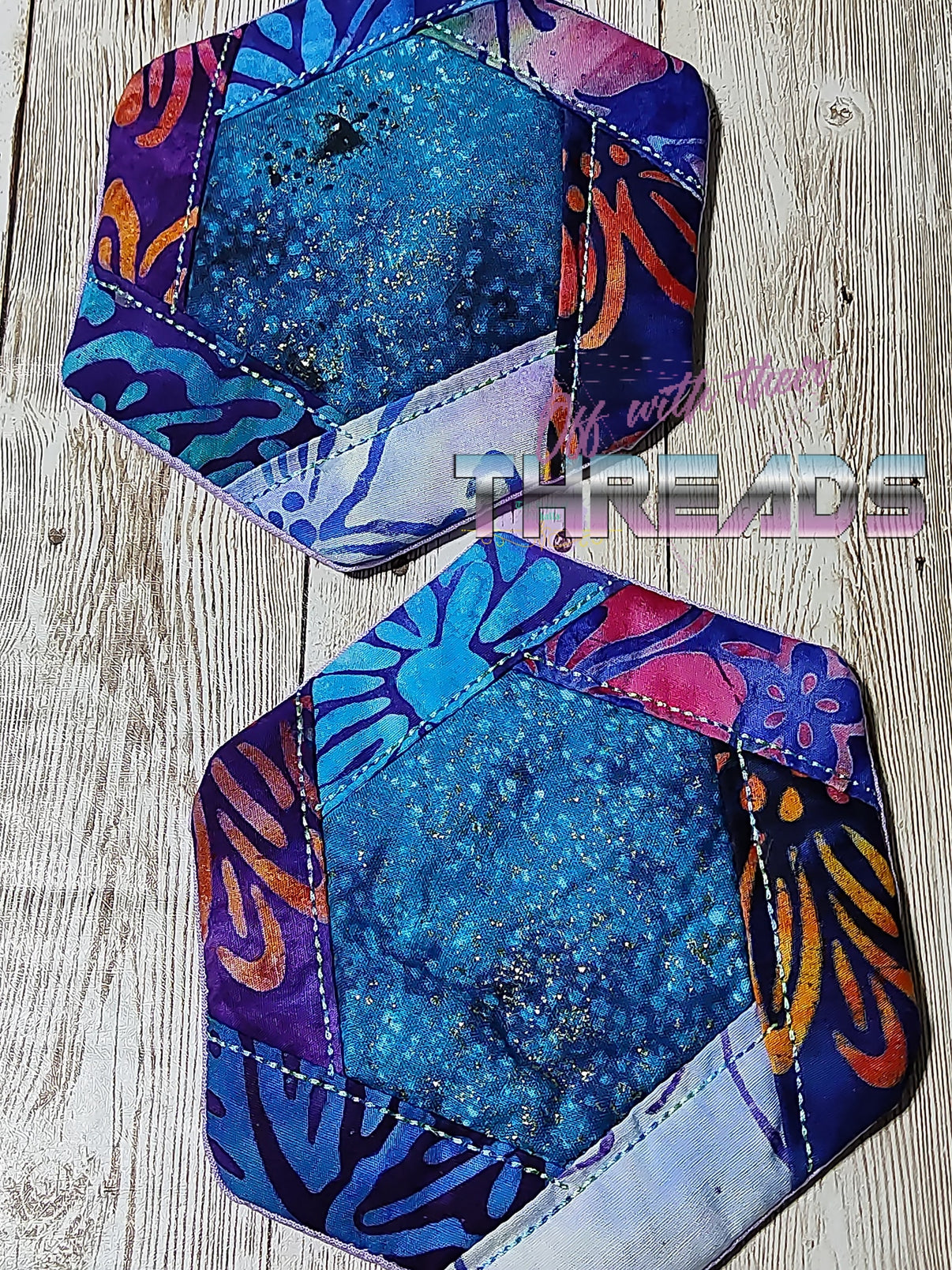 DIGITAL DOWNLOAD Quilted Hexagon Mug Rug 7 SIZES INCLUDED ENVELOPE AND ...