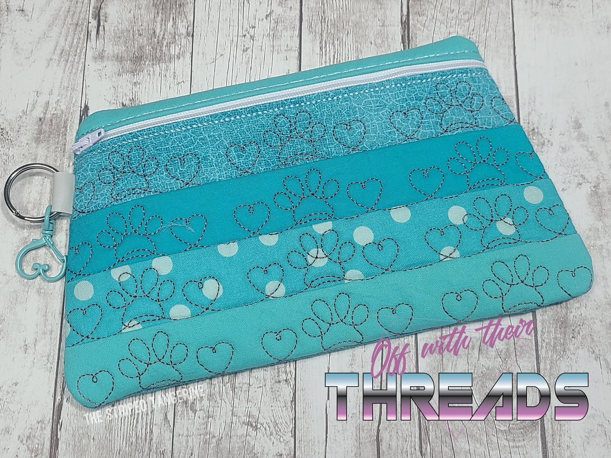 DIGITAL DOWNLOAD Quilted Paw Clutch Applique Zipper Bag LINED – Off ...