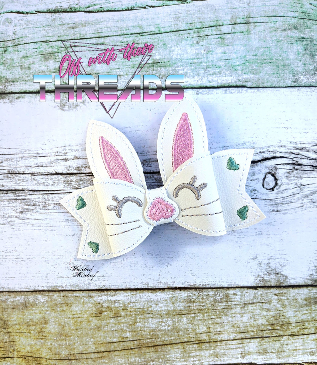 DIGITAL DOWNLOAD ITH 3D Bunny Hair Bow 4 SIZES INCLUDED 4x4 Friendly O ...