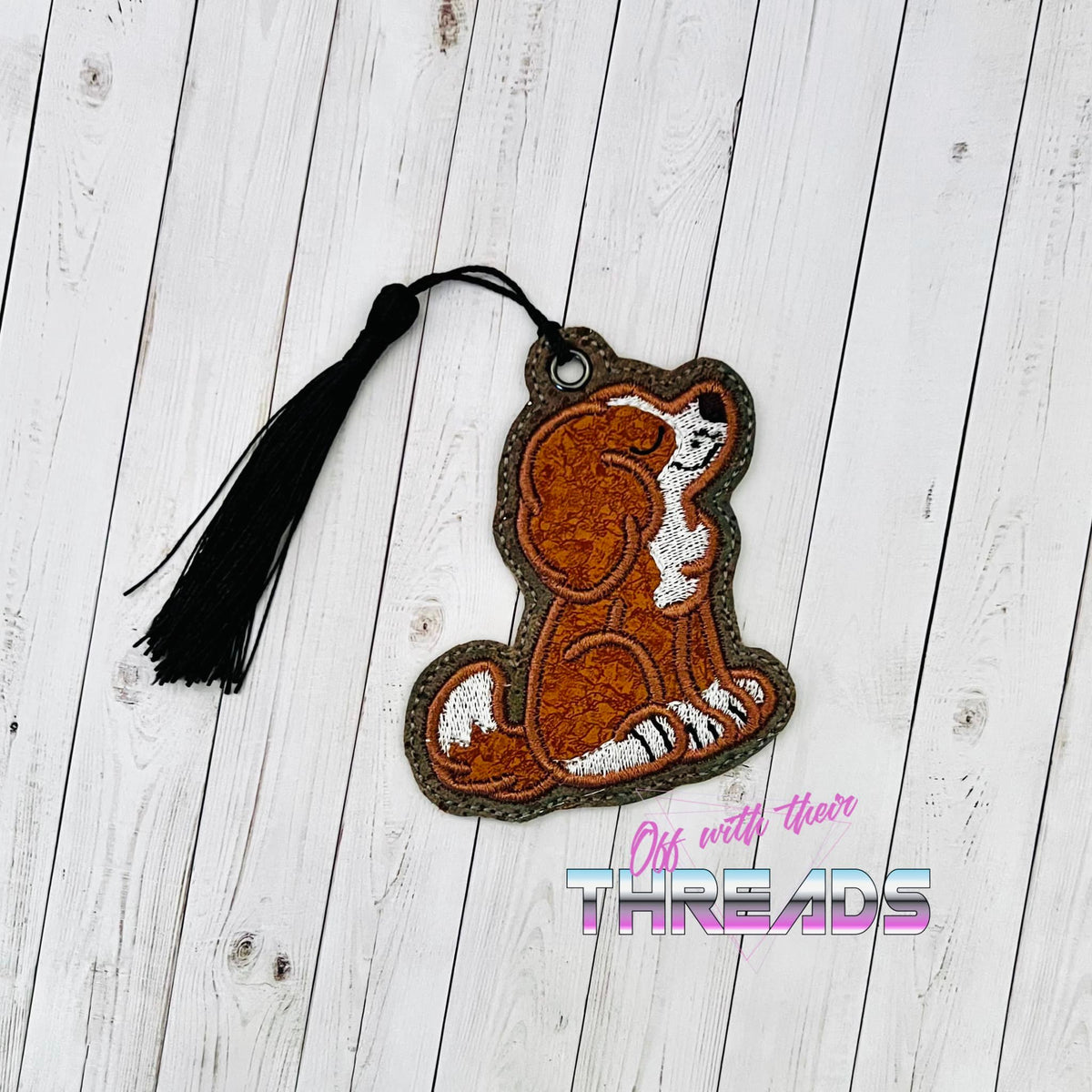 DIGITAL DOWNLOAD 4x4 Applique Springer Spaniel Bookmark Ornament Gift ...