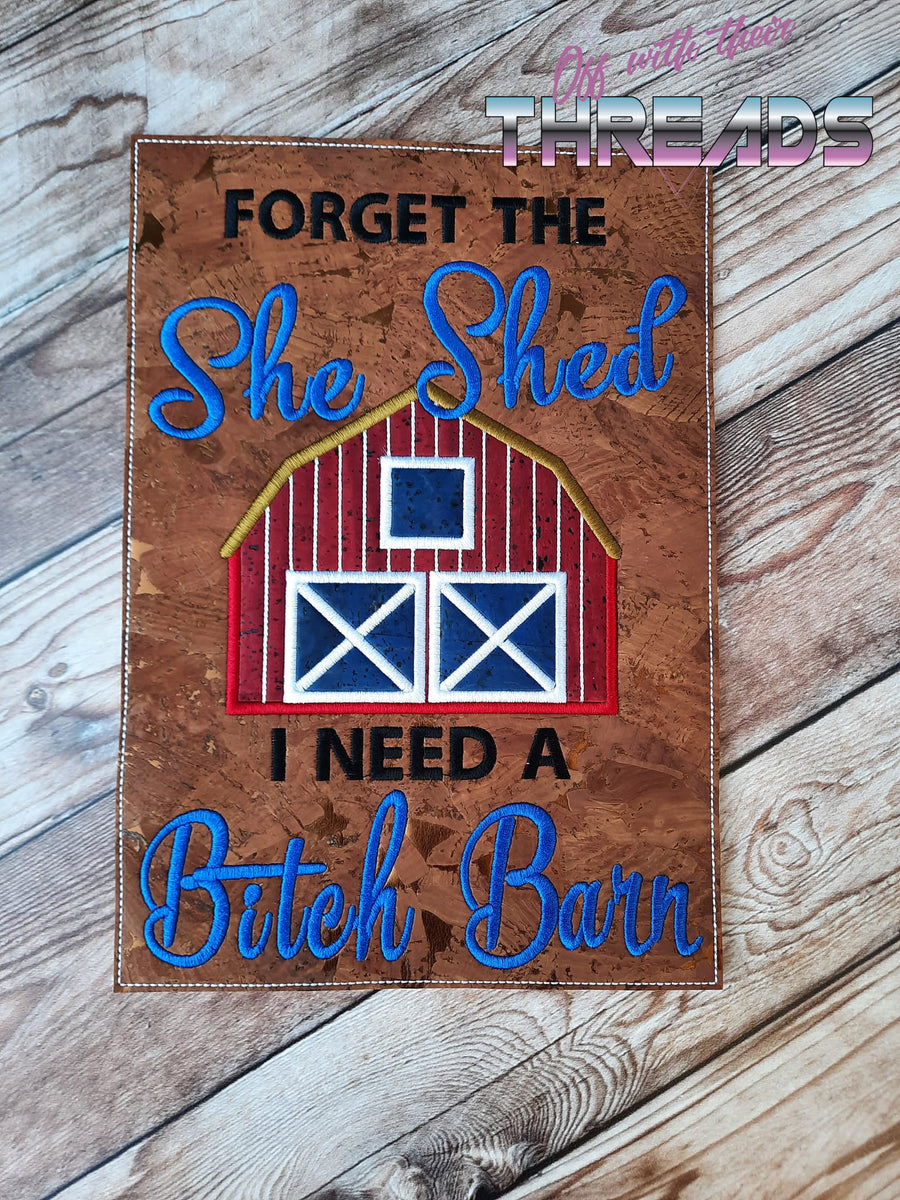 DIGITAL DOWNLOAD She Shed B Barn Applique 4 SIZES INCLUDED – Off With ...