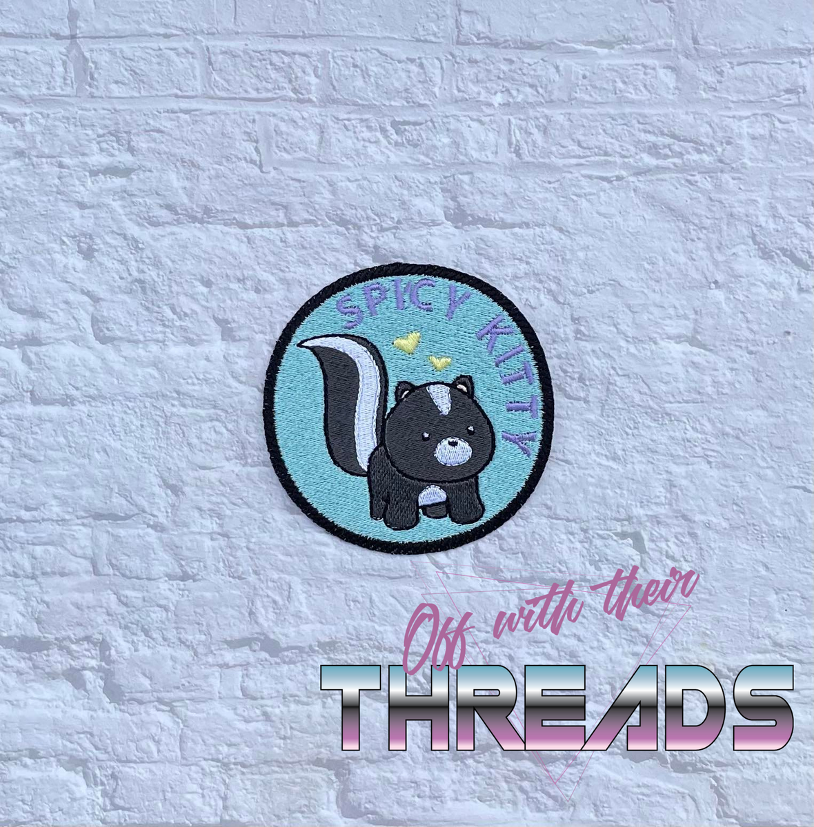 DIGITAL DOWNLOAD Spicy Kitty Skunk Patch 3 SIZES INCLUDED – Off With ...