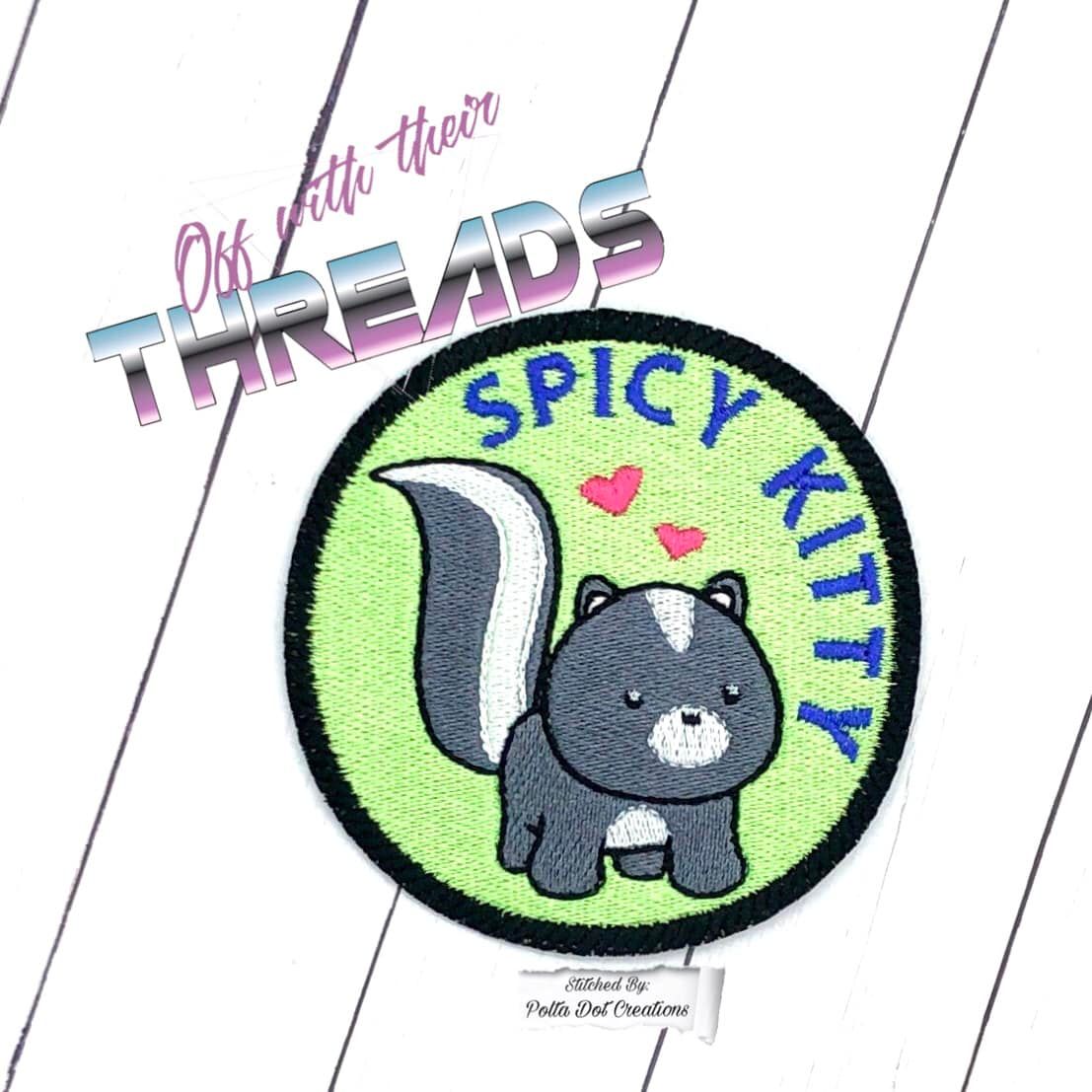 DIGITAL DOWNLOAD Spicy Kitty Skunk Patch 3 SIZES INCLUDED – Off With ...