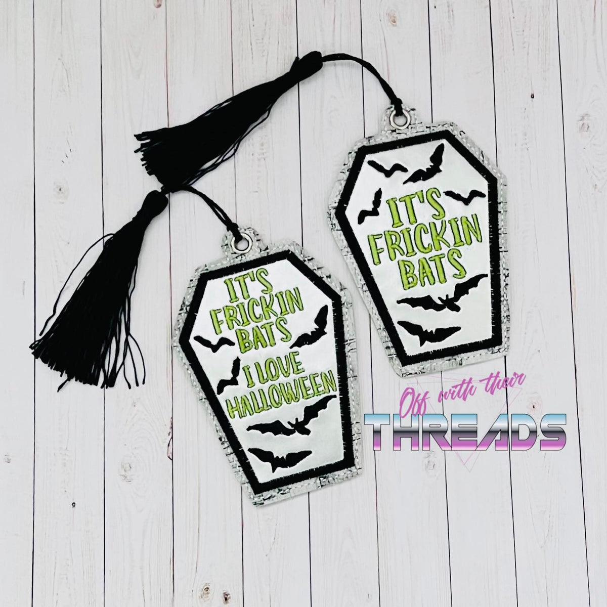 DIGITAL DOWNLOAD It's Frickin Bats Applique Bookmark Ornament Gift Tag ...
