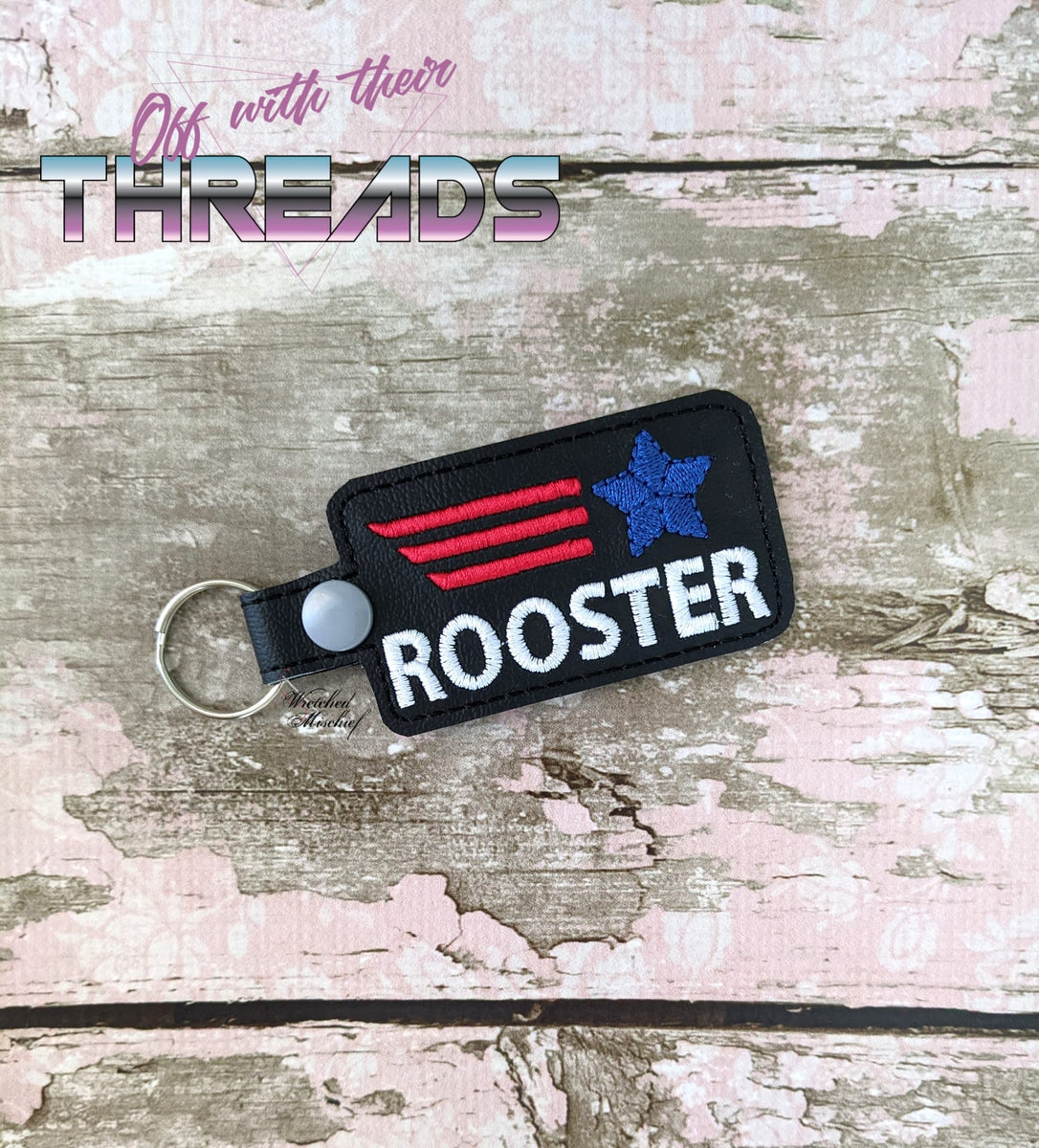 DIGITAL DOWNLOAD Rooster Snap Tab Key Chain – Off With Their Threads