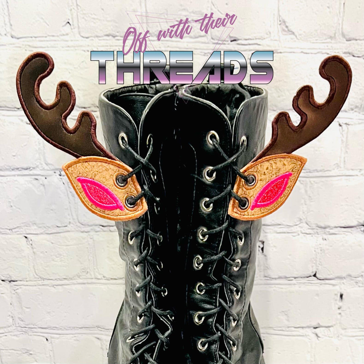 DIGITAL DOWNLOAD Applique Reindeer Antler Shoe Wings Boot – Off With ...
