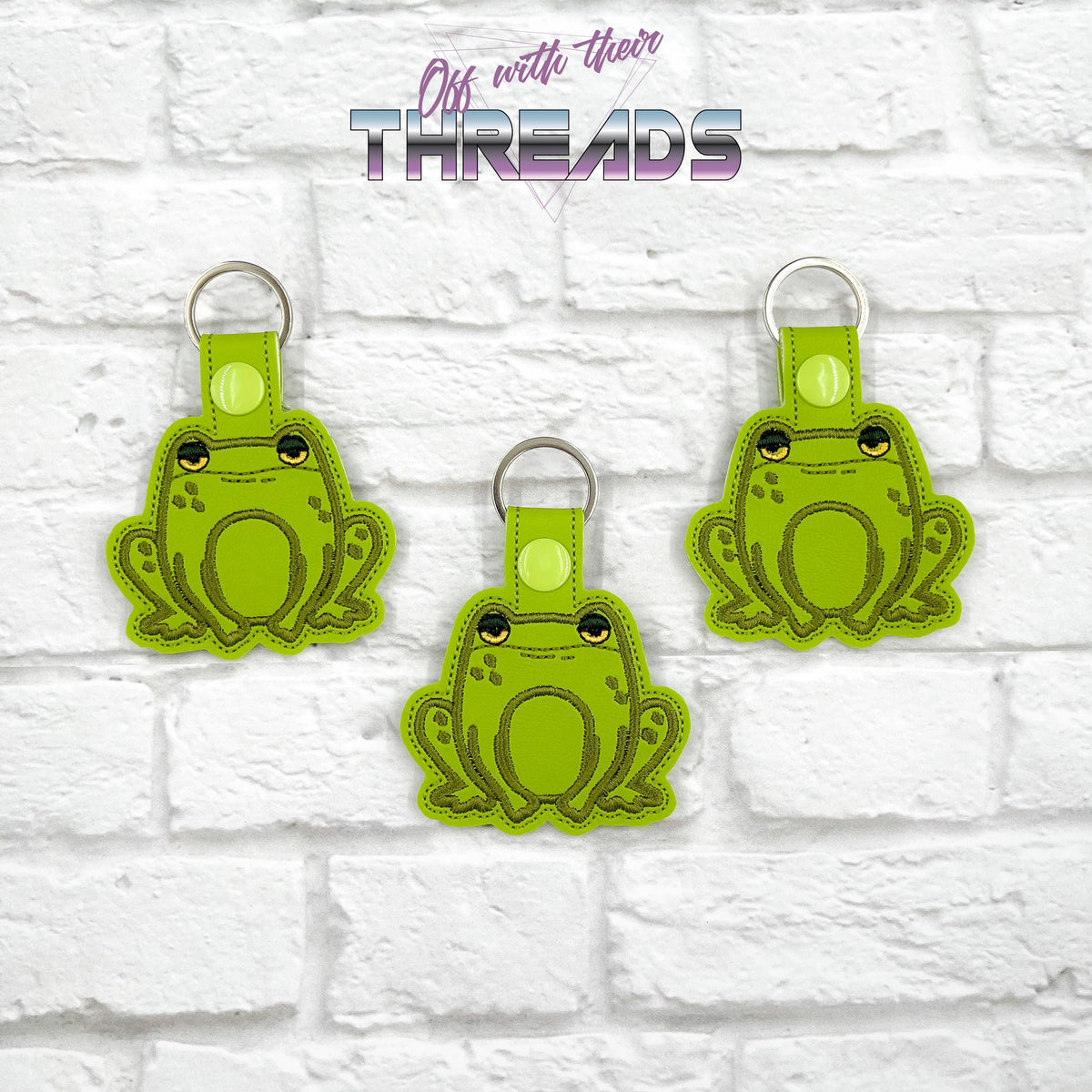 DIGITAL DOWNLOAD Grumpy Frog Snap Tab Key Chain – Off With Their Threads