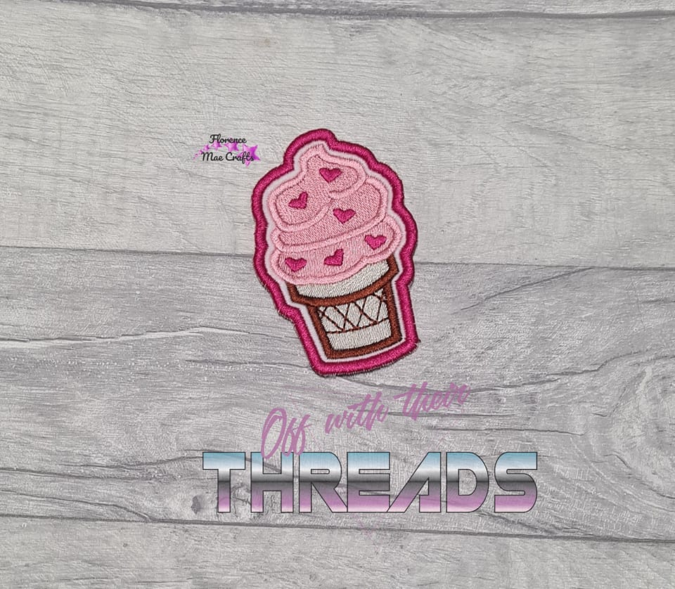 DIGITAL DOWNLOAD Valentine Ice Cream Cone Patch 3 SIZES INCLUDED – Off ...