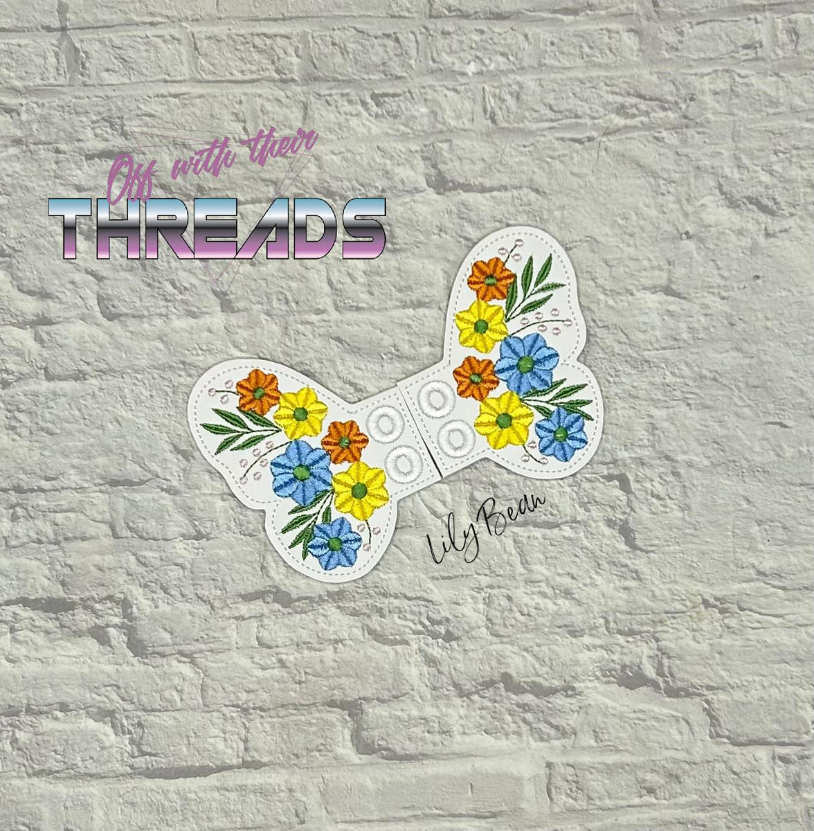 DIGITAL DOWNLOAD Floral Butterfly Wings Shoe Boot SATIN AND BEAN STITC ...