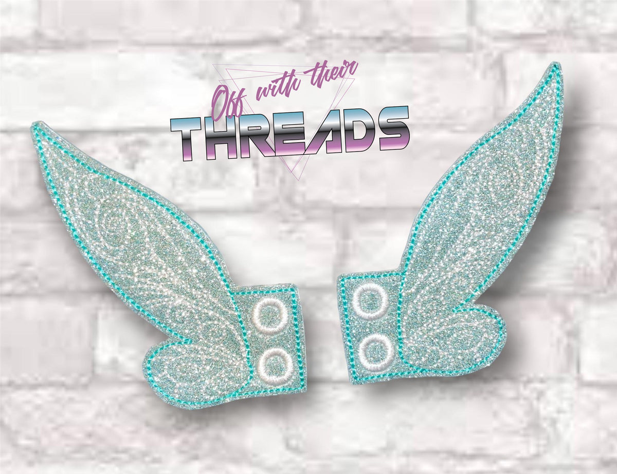 DIGITAL DOWNLOAD Fairy Pixie Wings Shoe Boot SATIN AND BEAN STITCH EYE ...