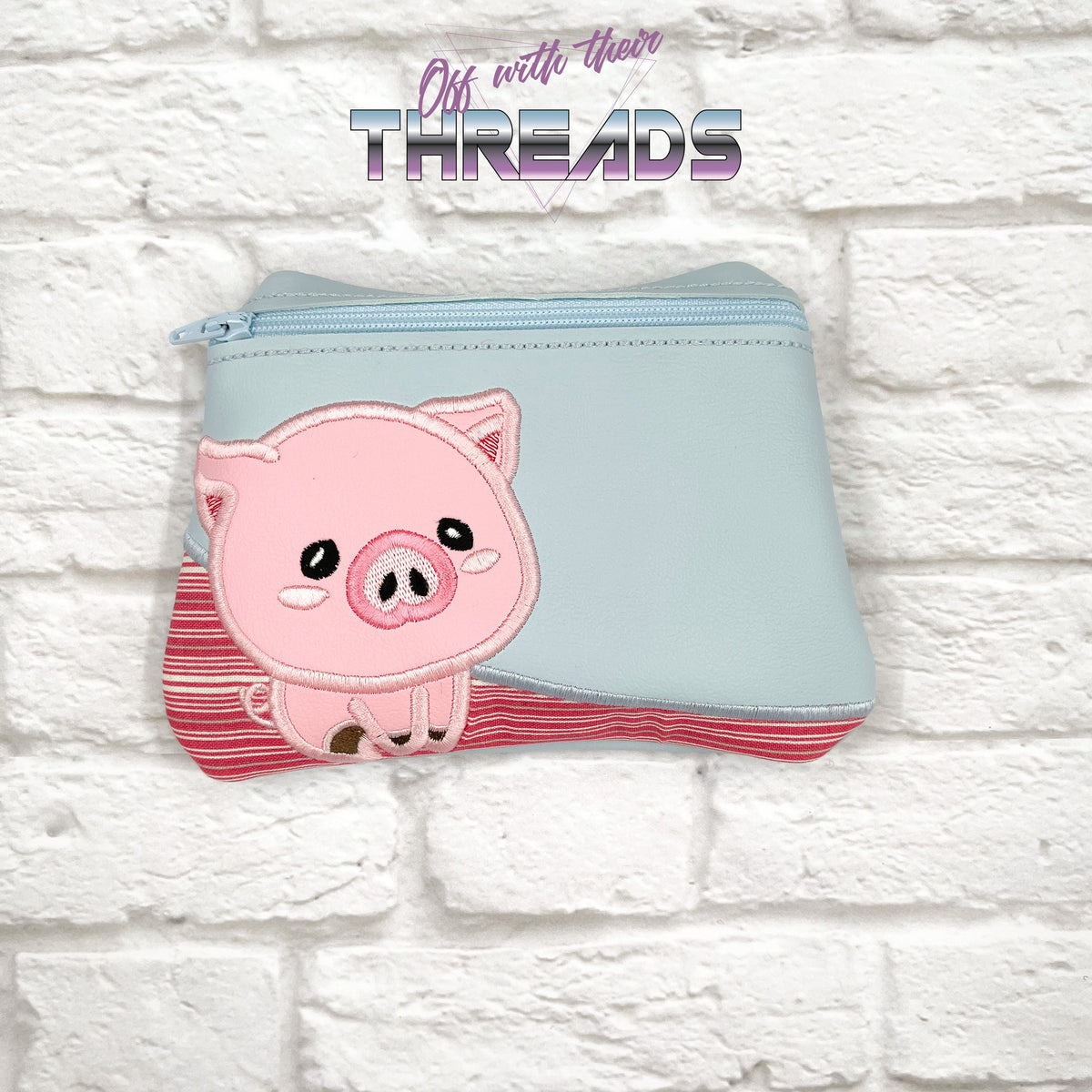DIGITAL DOWNLOAD Applique Piglet Clutch Zipper Bag Lined and Unlined ...