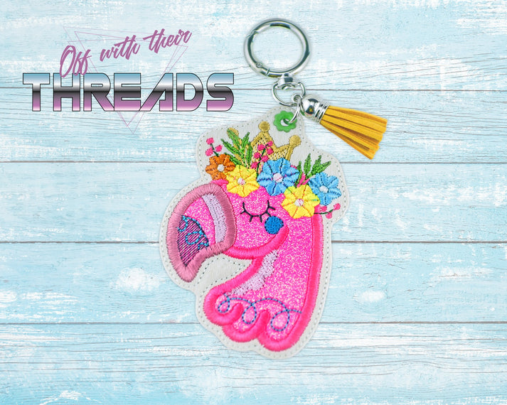 DIGITAL DOWNLOAD Applique Floral Flamingo Bookmark Ornament Gift Tag ...
