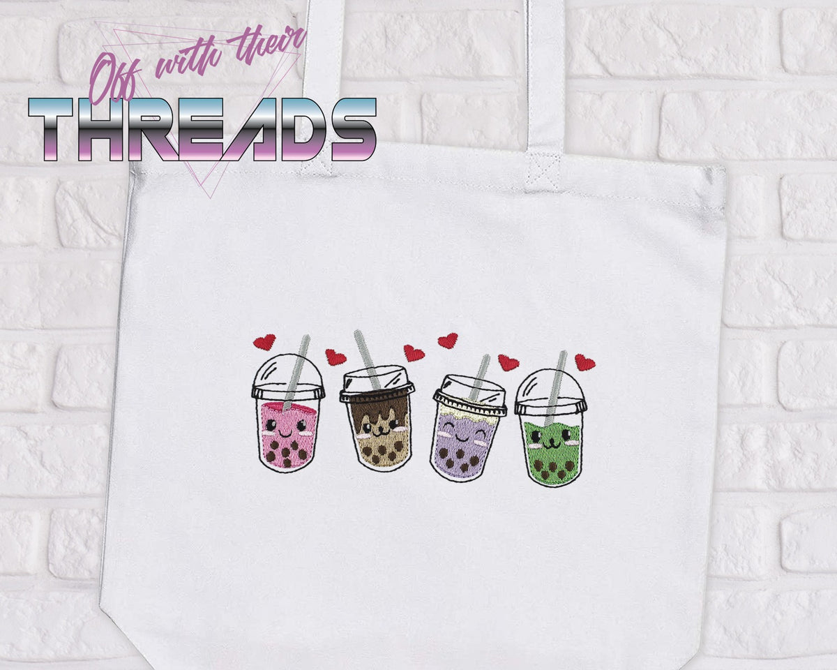 DIGITAL DOWNLOAD Boba Tea Friends 4 SIZES INCLUDED – Off With Their Threads