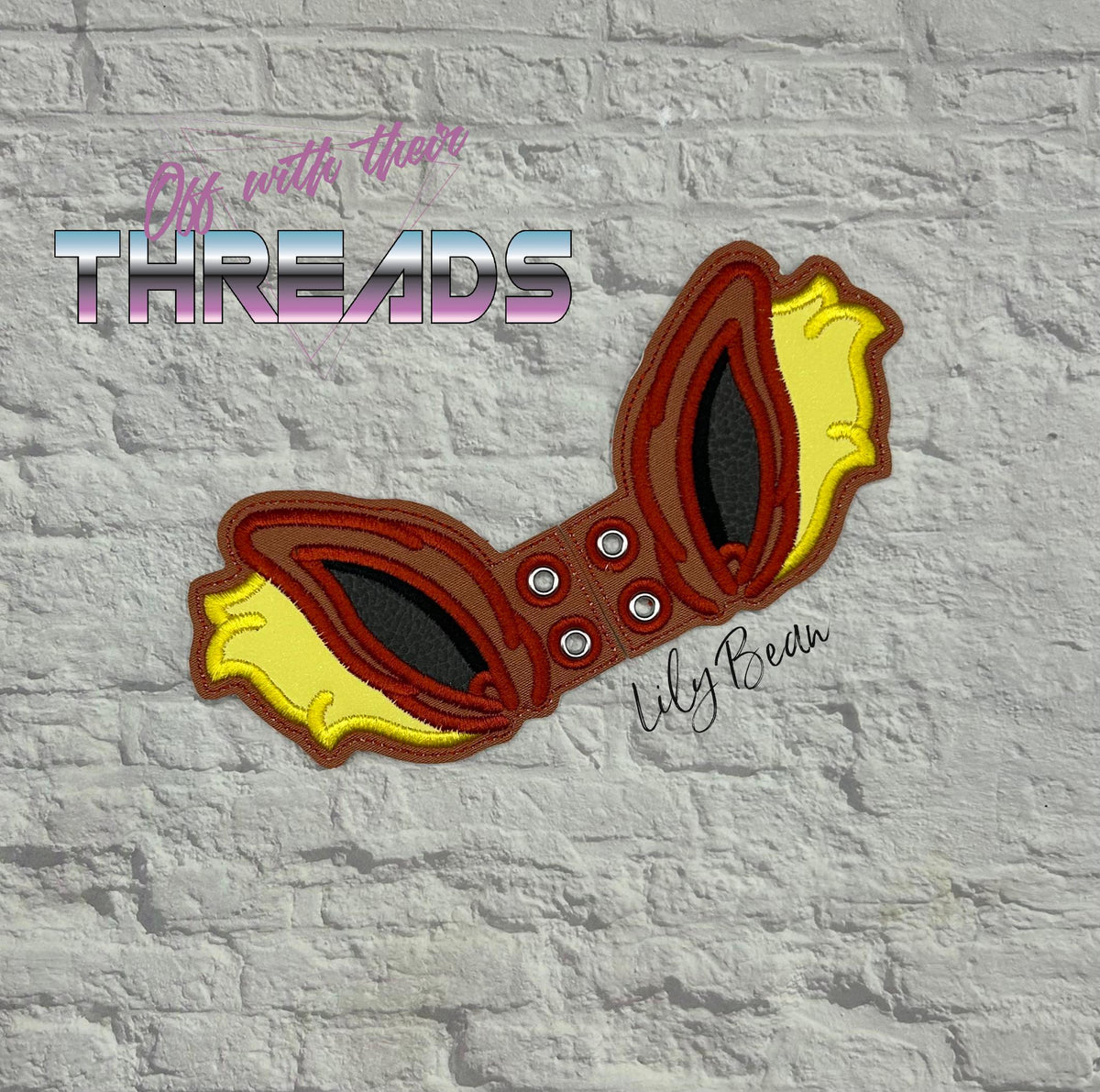 DIGITAL DOWNLOAD Applique Fire Ears Shoe Boot SATIN AND BEAN STITCH EY ...