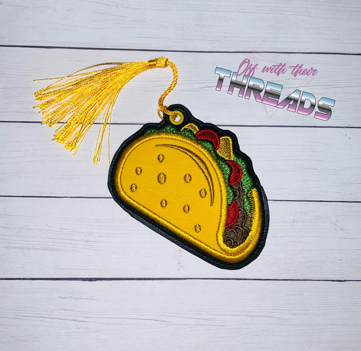 DIGITAL DOWNLOAD Applique Taco Bookmark Ornament Gift Tag – Off With ...
