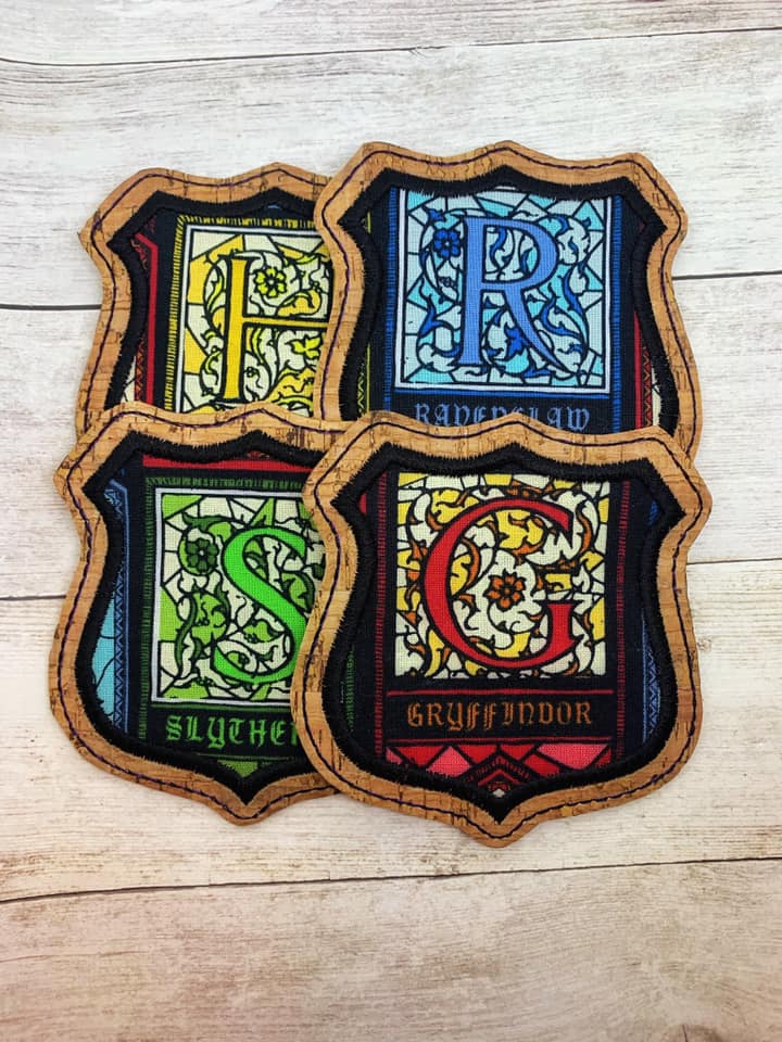 DIGITAL DOWNLOAD Shield Crest Applique Coaster 4x4 ITH Embroidery Desi ...