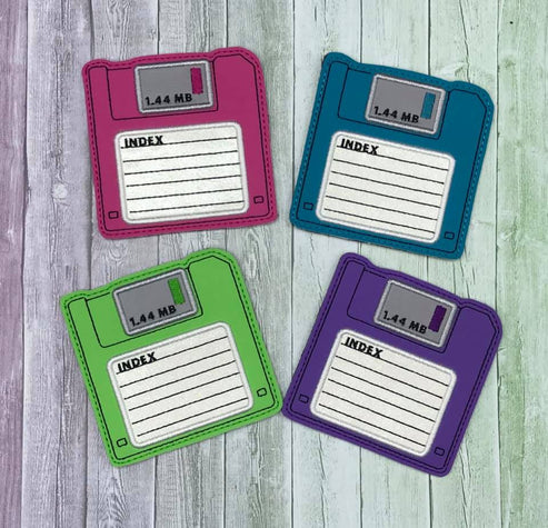 DIGITAL DOWNLOAD Applique Floppy Disc Coaster 4x4 ITH – Off With Their ...