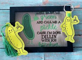 DIGITAL DOWNLOAD 2 Sizes Done Dillin' Pickle Applique Embroidery Desig ...