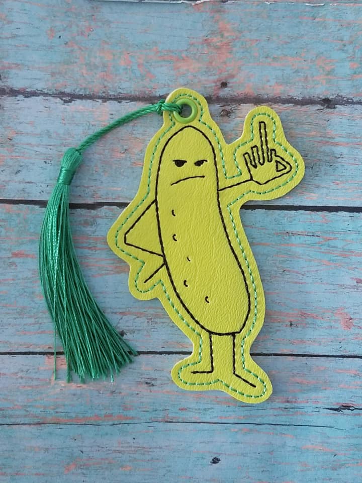 4x4 DIGITAL DOWNLOAD FU Pickle Bookmark Ornament – Off With Their Threads