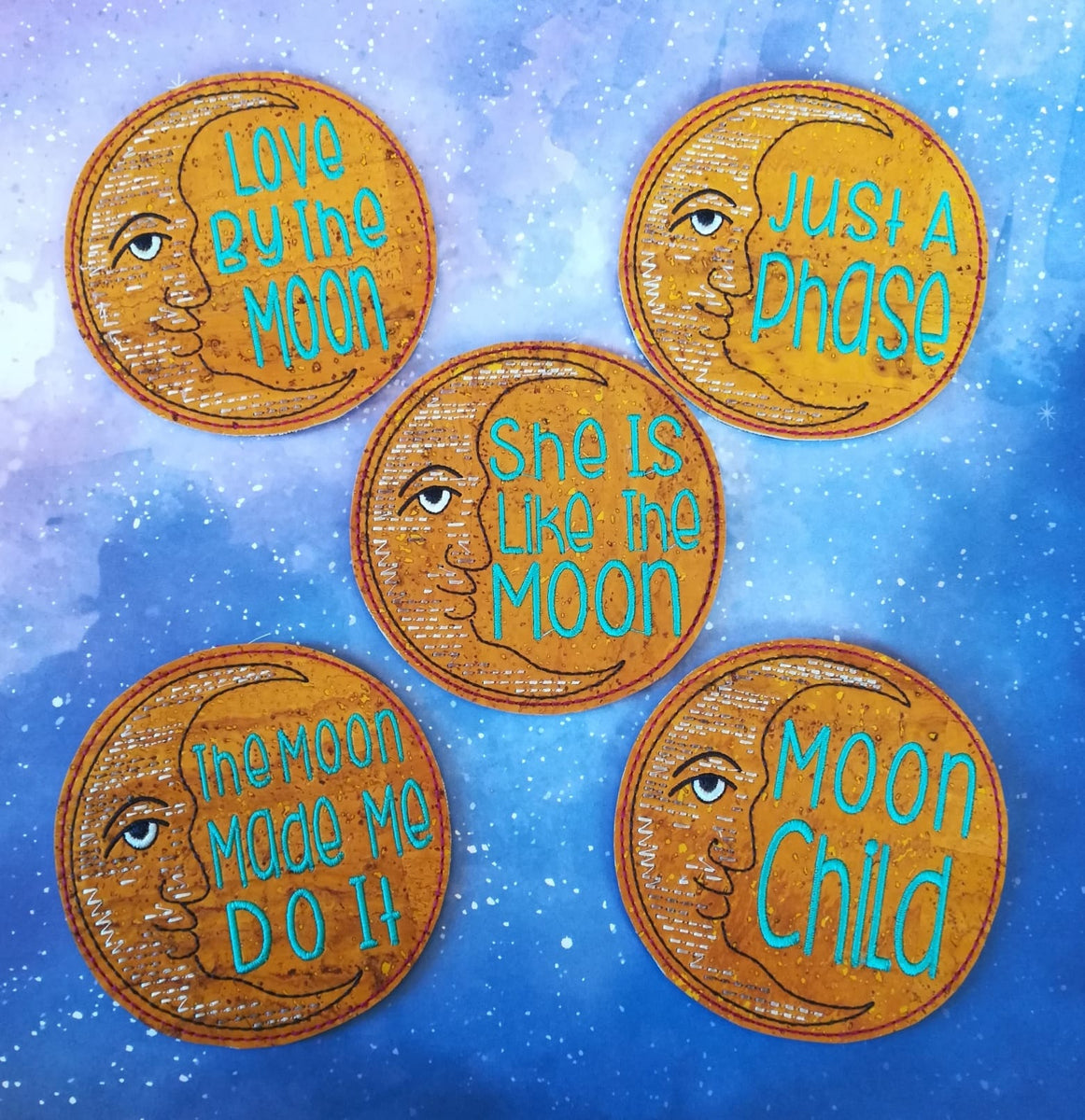 DIGITAL DOWNLOAD 4x4 Moon Coaster Set 2 of 2 – Off With Their Threads