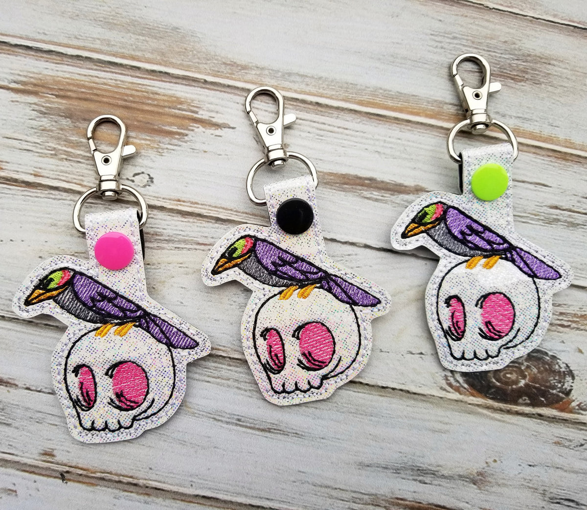 DIGITAL DOWNLOAD Raven Skull Sketch Snap Tab – Off With Their Threads