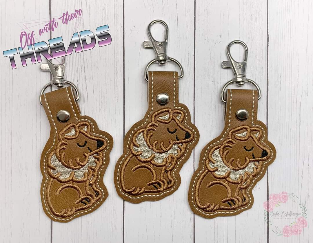DIGITAL DOWNLOAD Sheltie Snap Tab Key Chain – Off With Their Threads