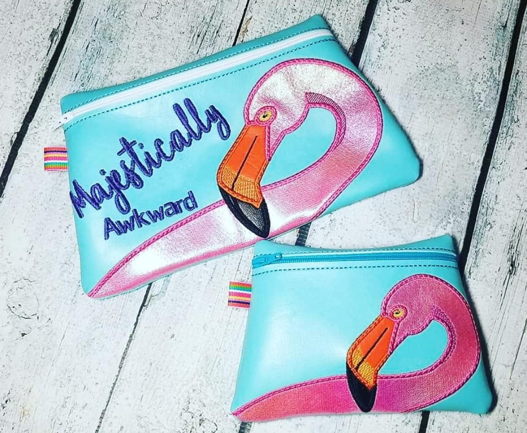 DIGITAL DOWNLOAD Majestically Awkward Flamingo Applique Clutch OWTT ...