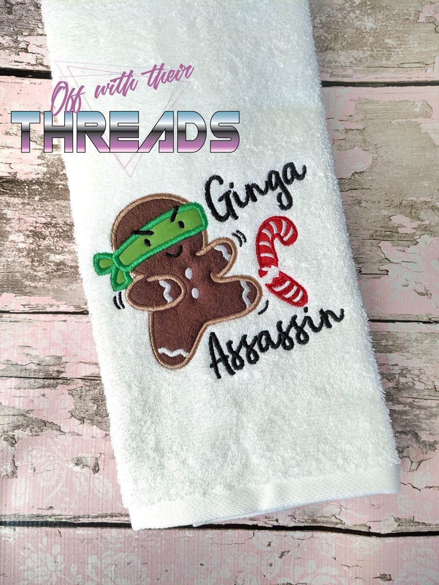 DIGITAL DOWNLOAD Ginga Assassin Gingerbread Man Applique 4 SIZES INCLU ...